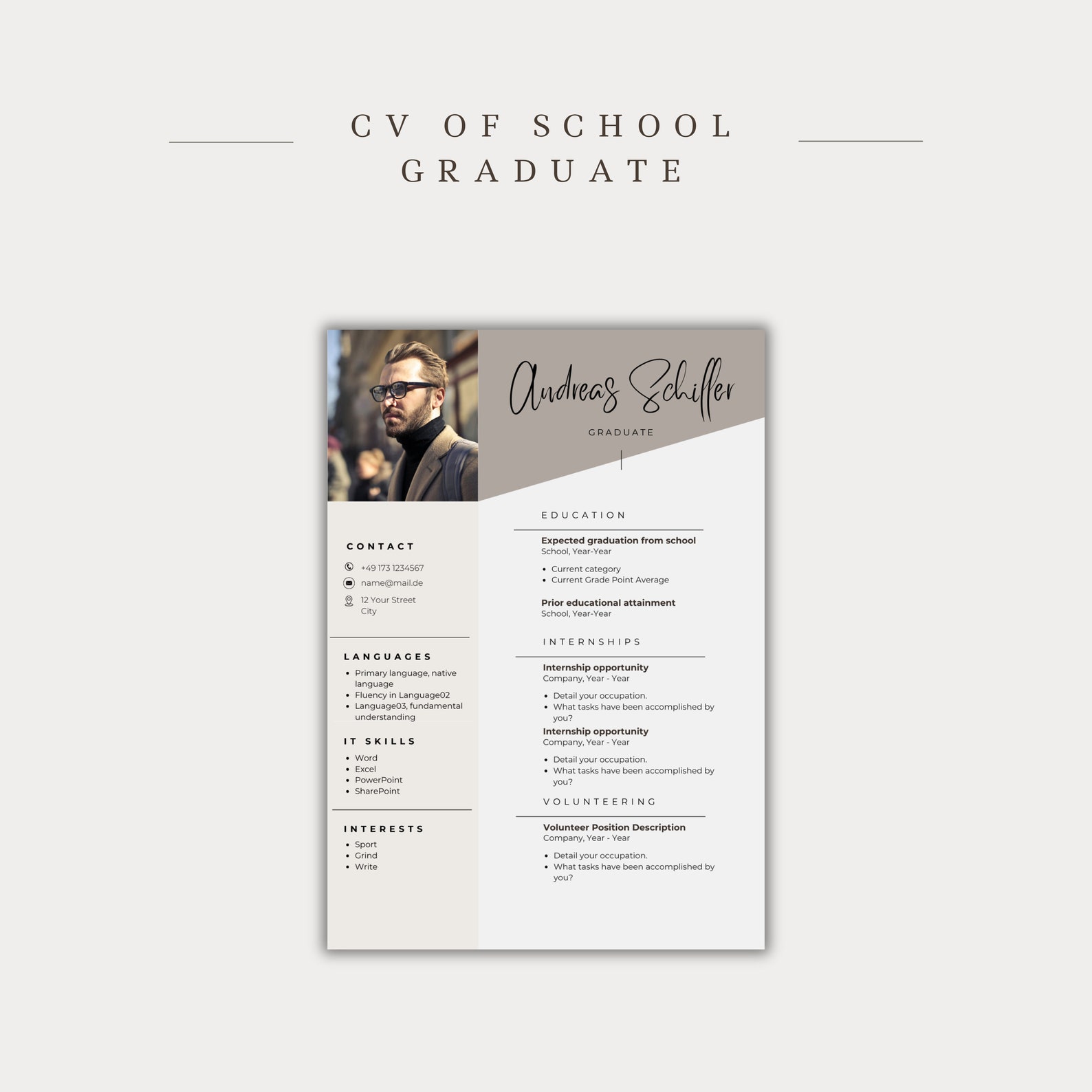 Modern Application Templates English Tabular CV Template Cover Sheet ...