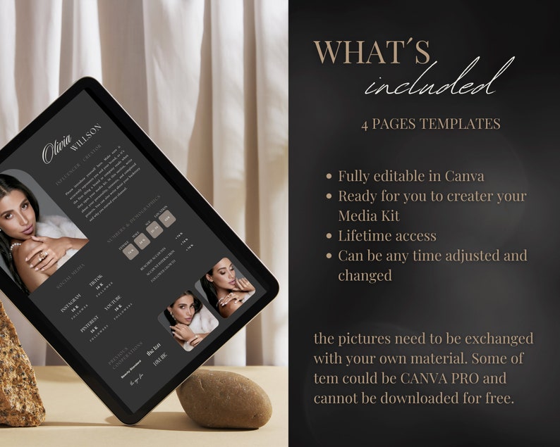 Influencer Media Kit Template Canva Rate Sheet Instagram Brand Kit ...