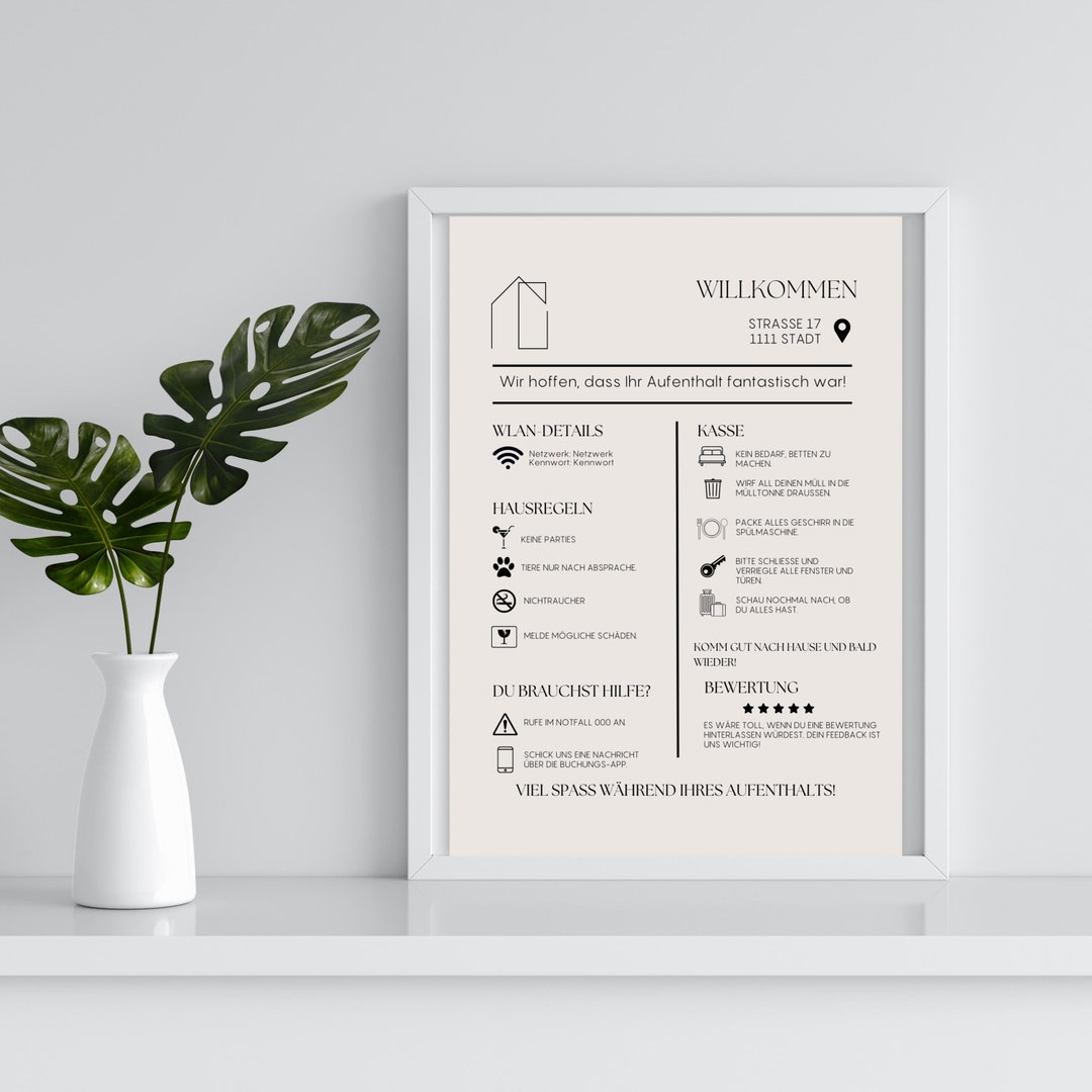 Welcome Sign Airbnb Hosts Vacation Rental Printable Guest Arrival ...
