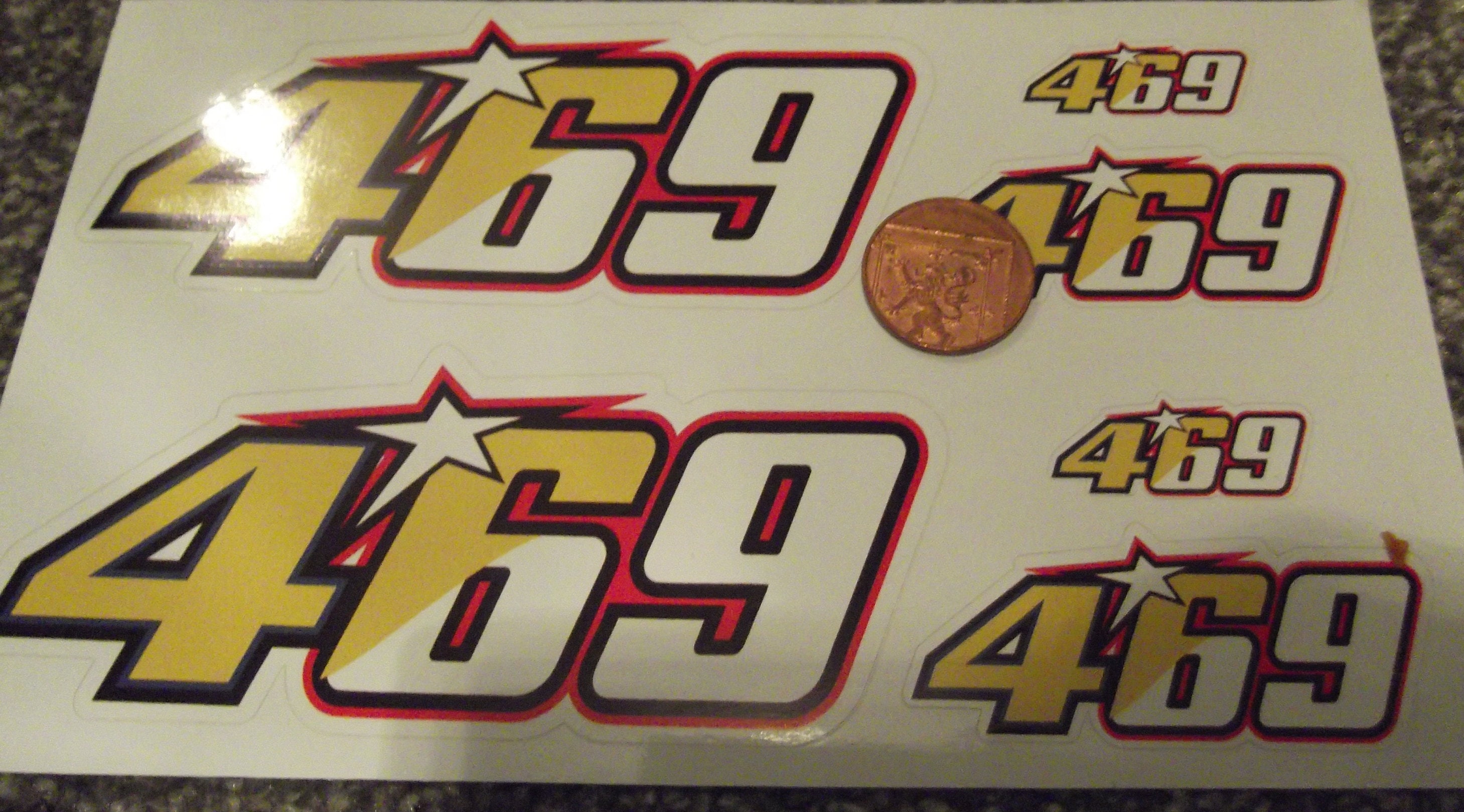Large Set of Valentino Rossi Decals, Stickers, Waterproof Vinyl, Wont ...
