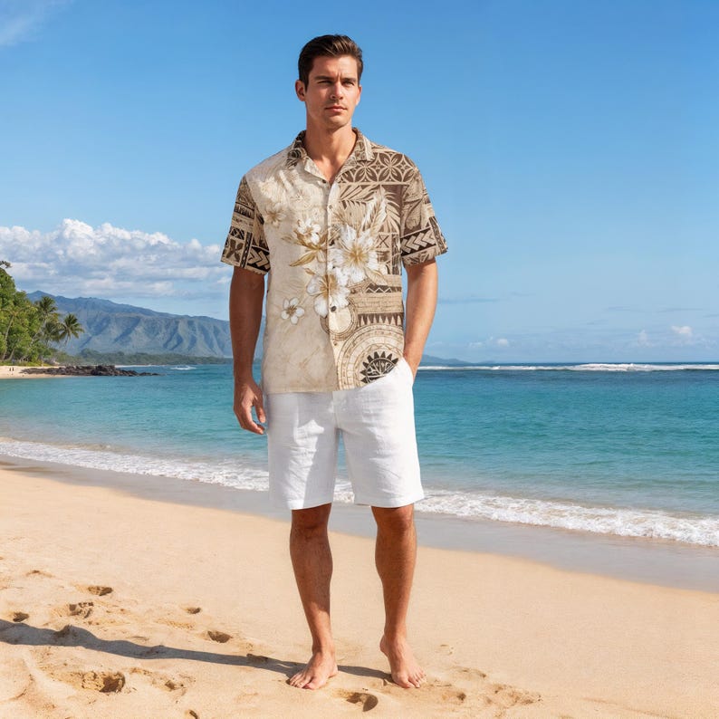 Matching the Shoulder Long Sleeve Dress & Hawaiian Shirt – Samoa Siapo ...