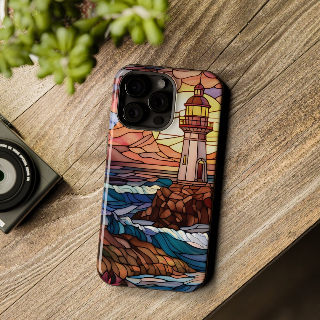Ocean Lighthouse Stained Glass Illusion Phone Case, Lighthouse Phone ...