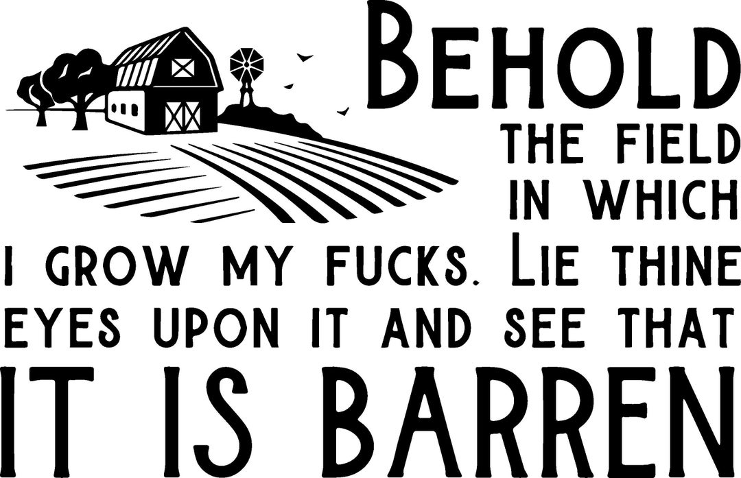 Barren Field of Fs SVG File, Humorous SVG, Cricut Cut Files, Cutting ...