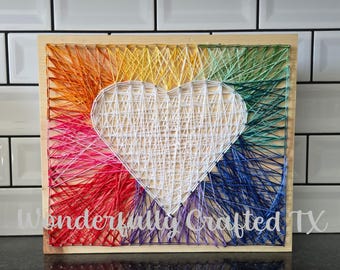 Heart Landscape String Art (customizable) - Etsy