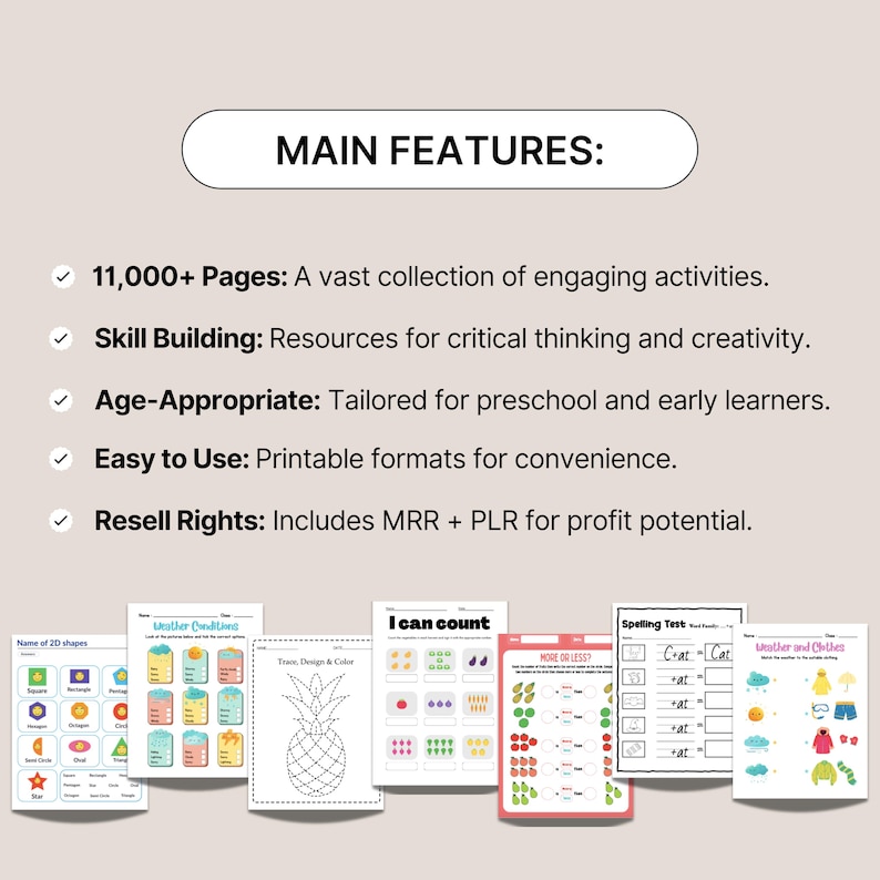 PLR MRR Kids Education Resources, Teachers Parents Worksheets for Kids ...