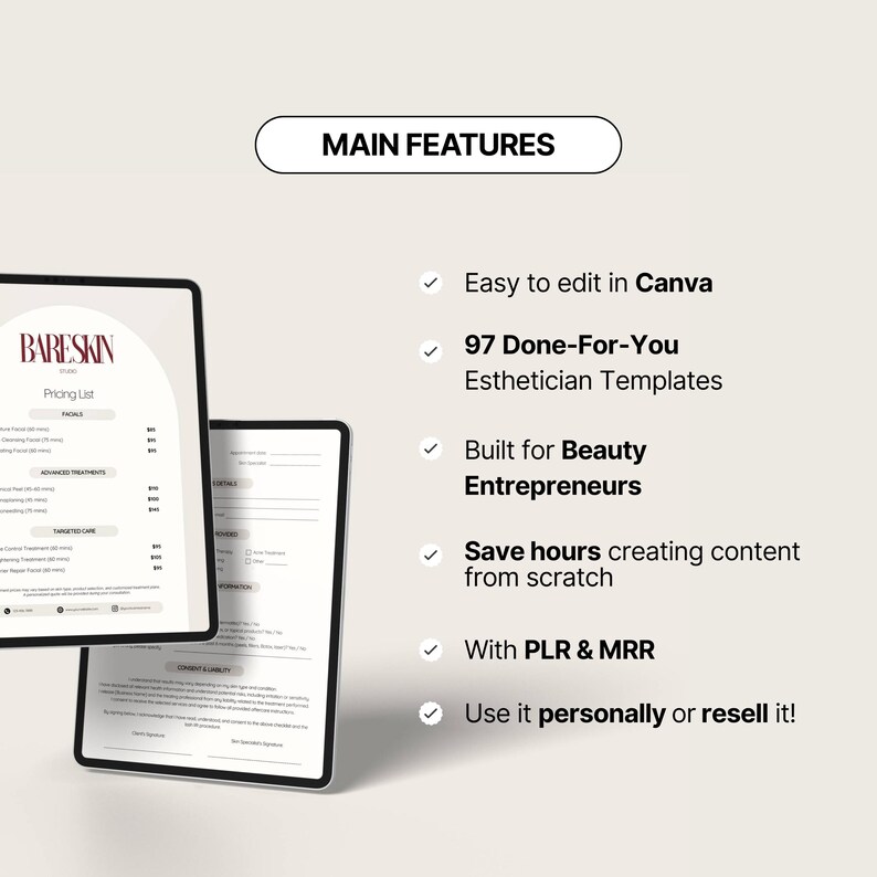 Esthetician Branding Kit Bundle W/ Master Resell Rights, MRR, PLR ...