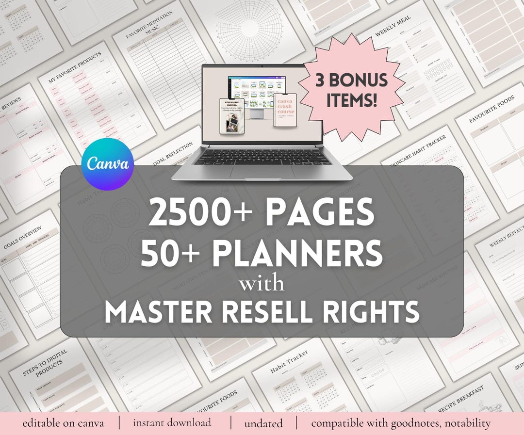 DFY Digital Product Bundle, Plr Digital Planners, PLR Journal, Plr ...