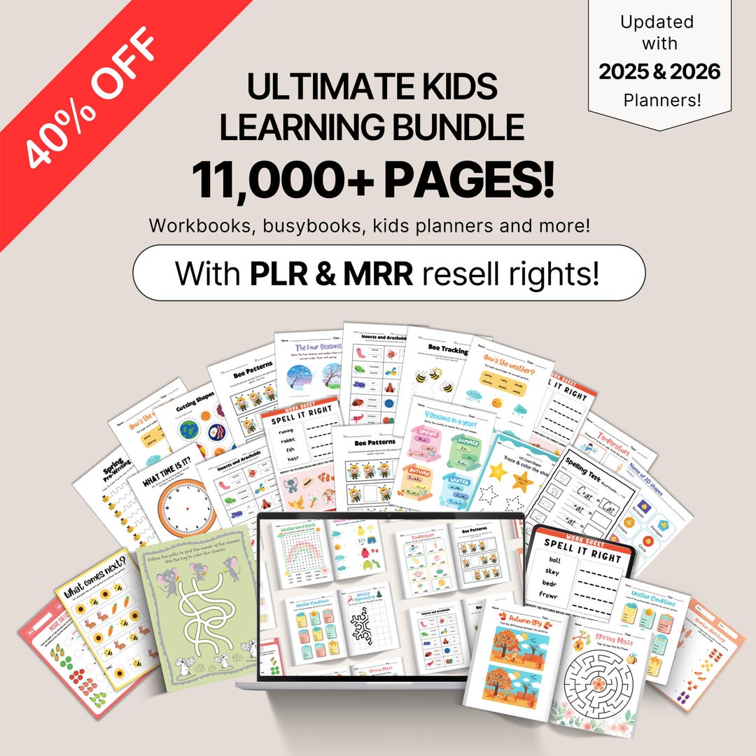 PLR MRR Kids Education Resources, Teachers Parents Worksheets for Kids ...