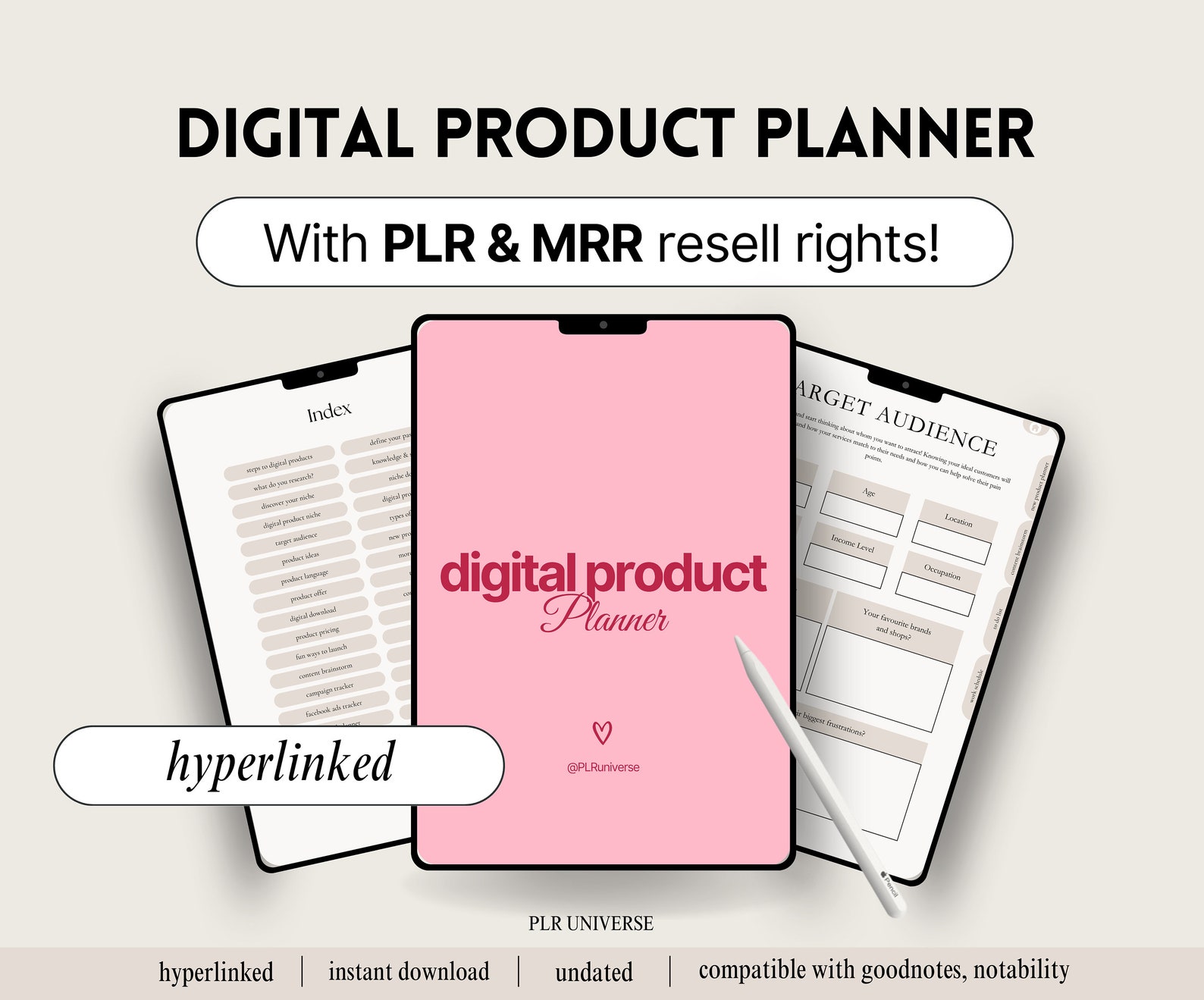 PLR Planners, MRR Digital Planner, PLR Journal, Plr Digital Product ...