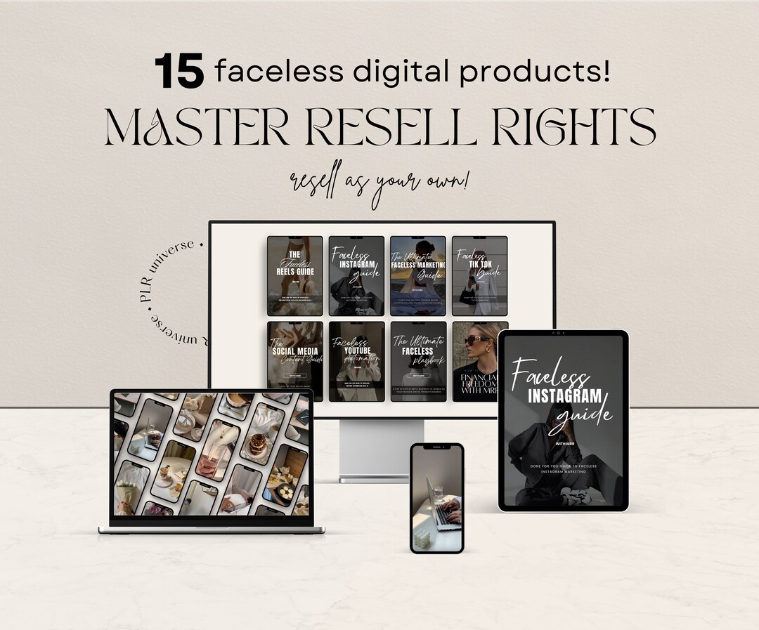 Ultimate Faceless Marketing Bundle With MRR Faceless Digital Marketer MRR Guide PLR Faceless ...