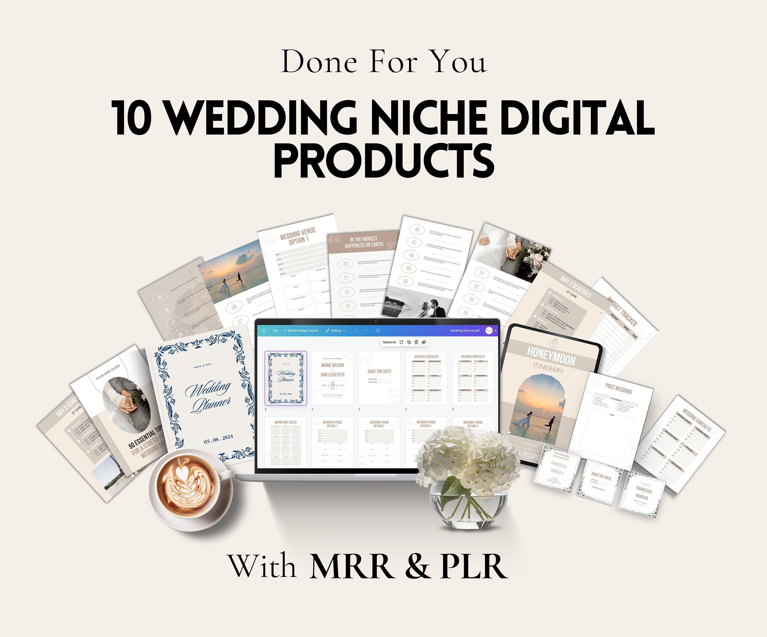 DFY Digital Product Bundle, PLR Wedding Planner, Plr Digital Planner ...
