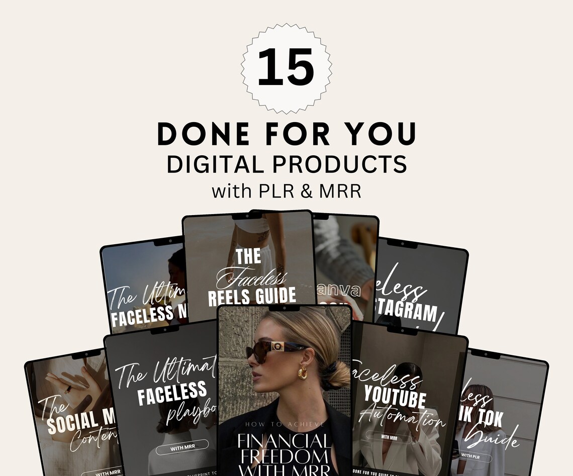 DFY Digital Product Bundle, MRR Digital Products, PLR Books, Ecommerce Plr, Mrr Freebie, Plr ...