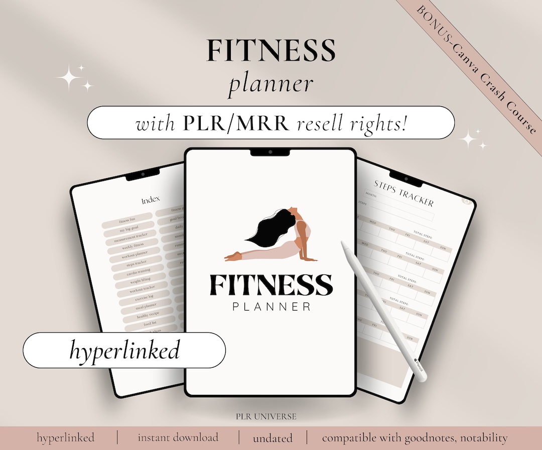 PLR Fitness Planner, PLR Planners, MRR Digital Planner, Plr Journal ...
