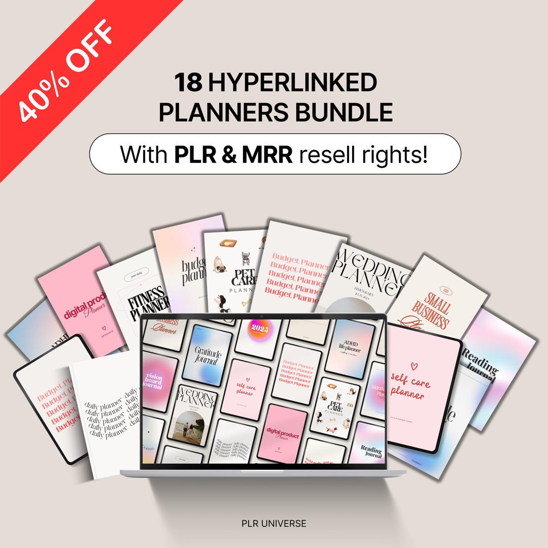 PLR Planners, DFY Digital Product Bundle, PLR Bundles, Plr Planner Canva, Plr Journal, Master ...