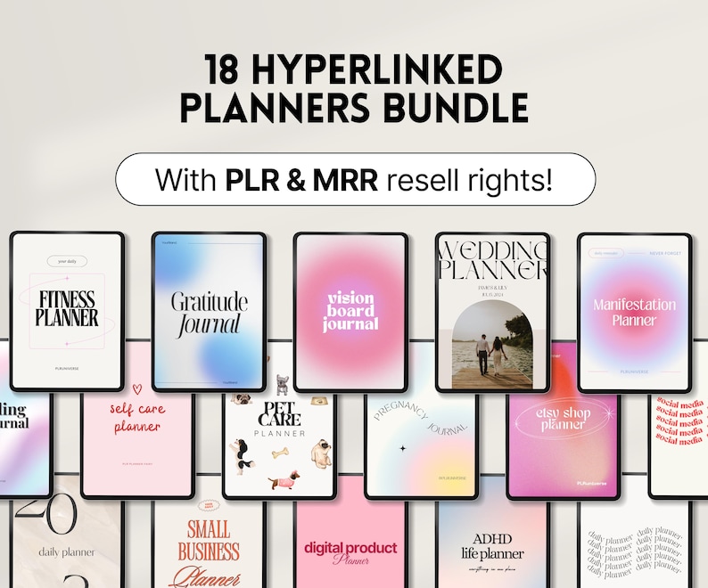 DFY Digital Product Bundle, Plr Digital Planners, PLR Journal, Plr ...