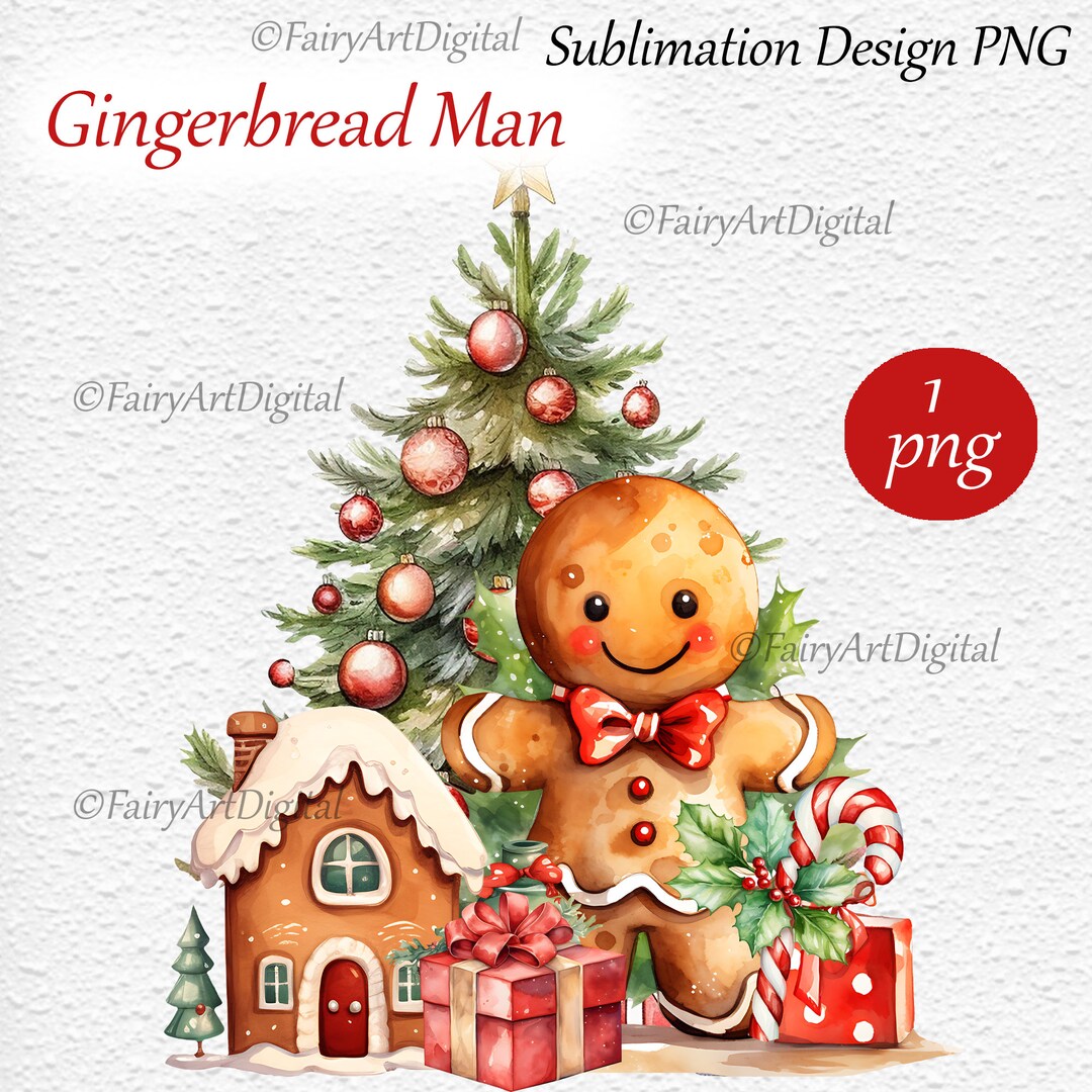 Gingerbread Man Sublimation Clipart Cute Gingerbread Man - Etsy Australia