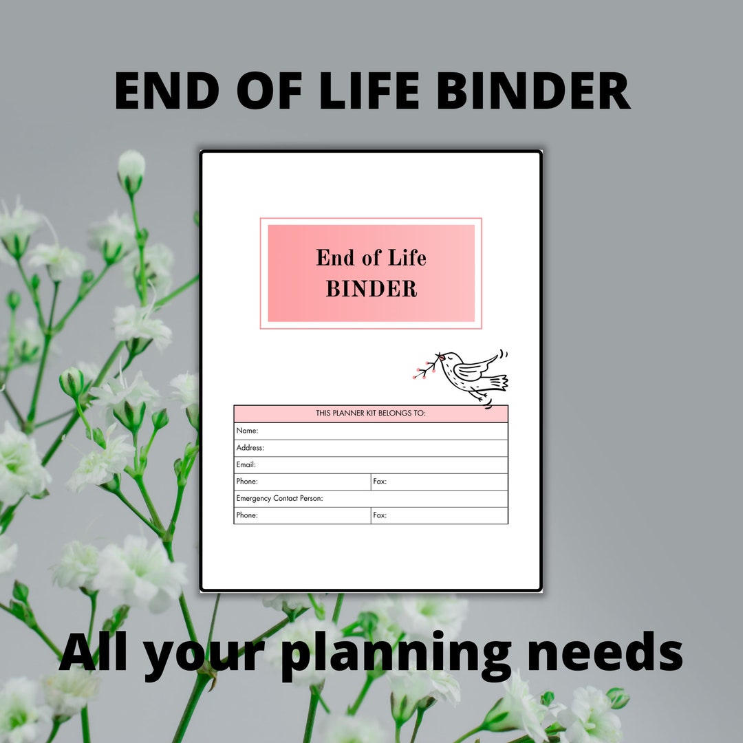 End of Life Planner Digital Emergency Binder Life Organizer Funeral ...