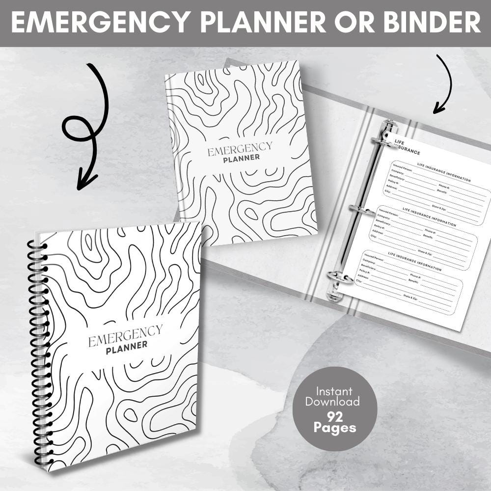 DIGITAL EMERGENCY PLANNER | Instant Download | Family Emergency Binder ...