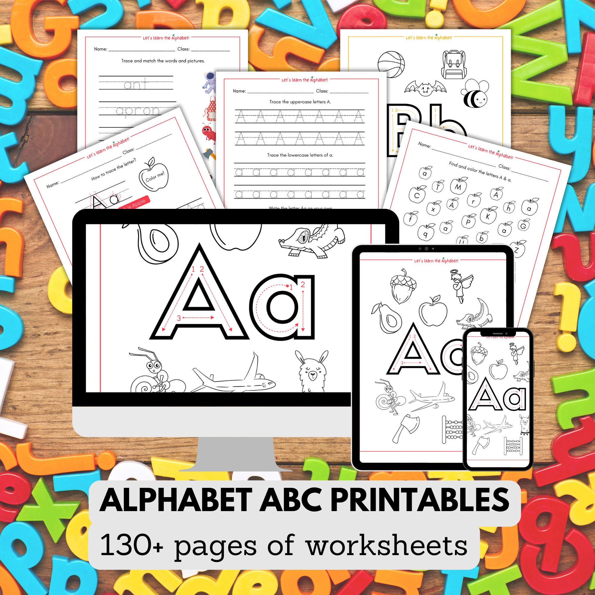 Alphabet ABC Printables, Handwriting Practice, Tracing Worksheets, ABC ...