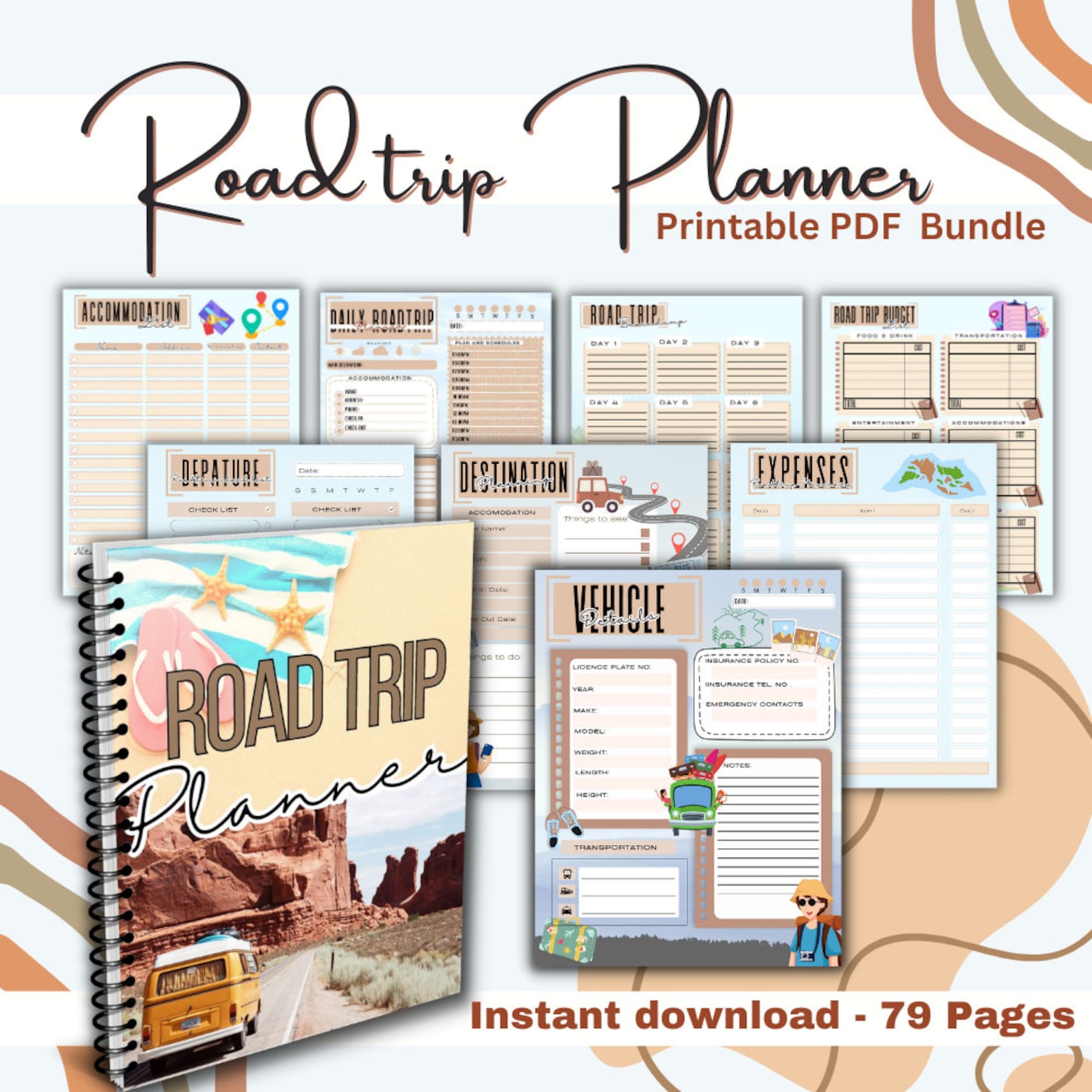 Digital Road Trip Planner - Printable Vacation Itinerary & Travel ...