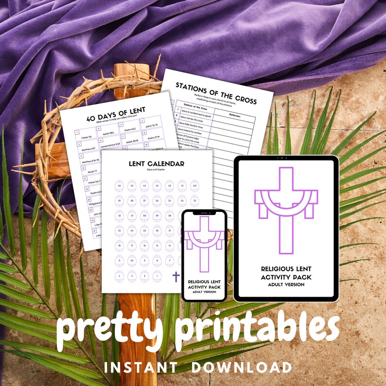Digital Lent Activity Pack for Adults Lent Calendar Ash Wednesday ...