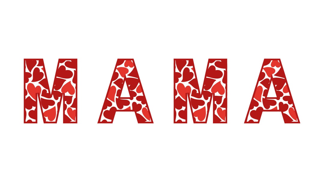 Mama Outline With Hearts SVG, PNG, JPG, Digital Craft Files - Etsy