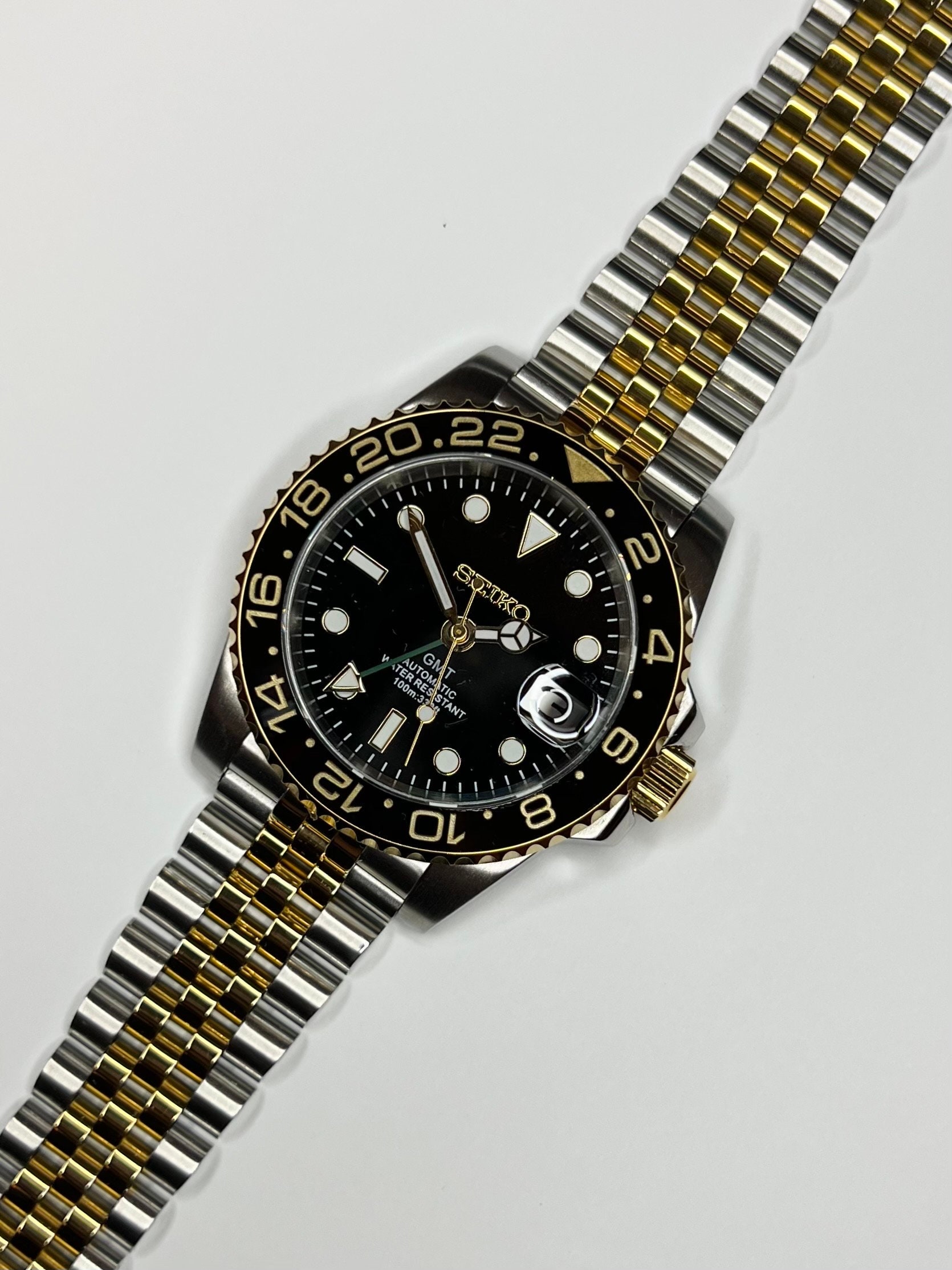 Seiko Mod Two Tone GMT Master II Custom Automatic Dive Watch - Etsy