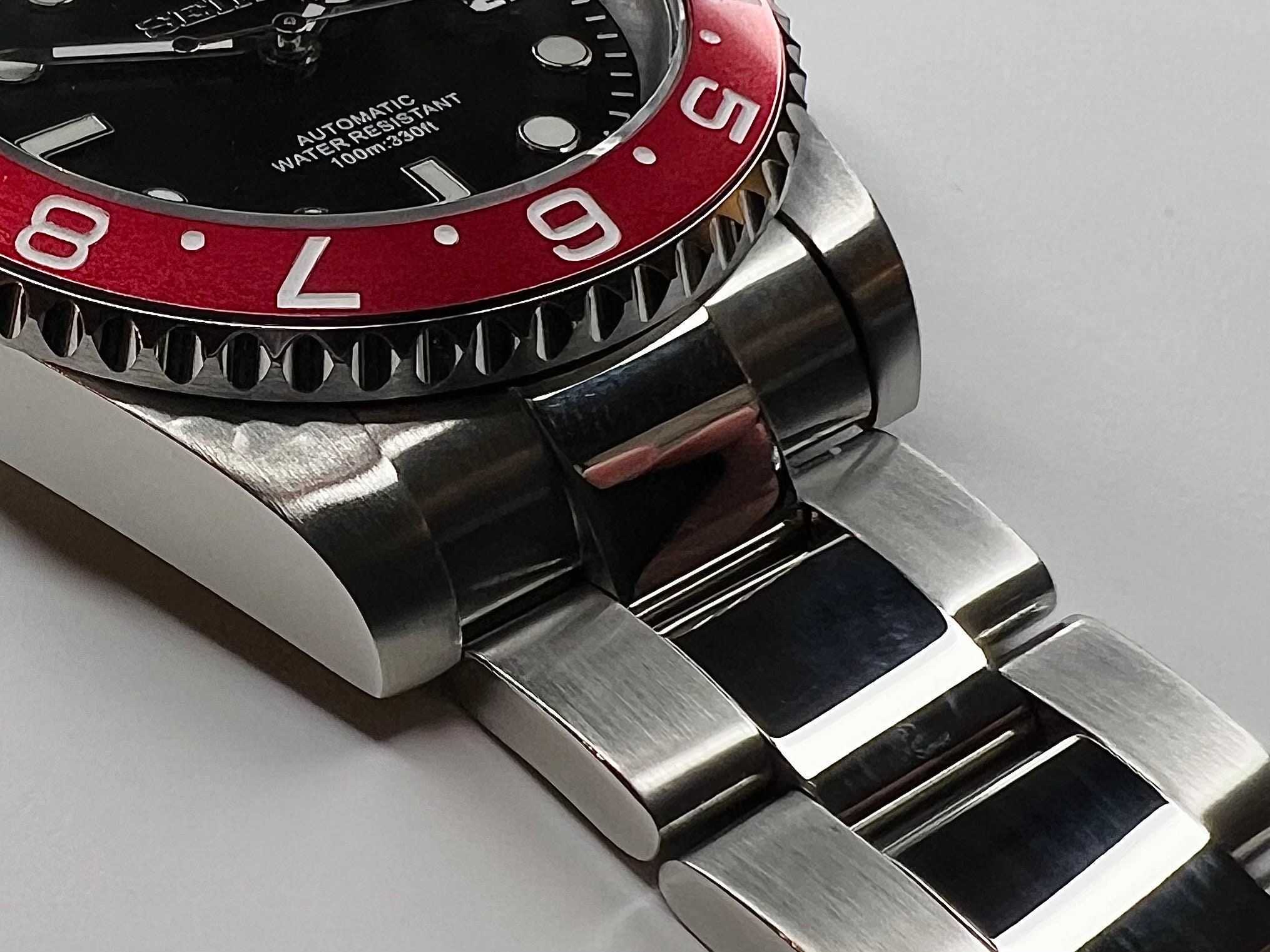 Coke Dual Time Custom Seiko Mod Automatic Dive Watch oyster - Etsy