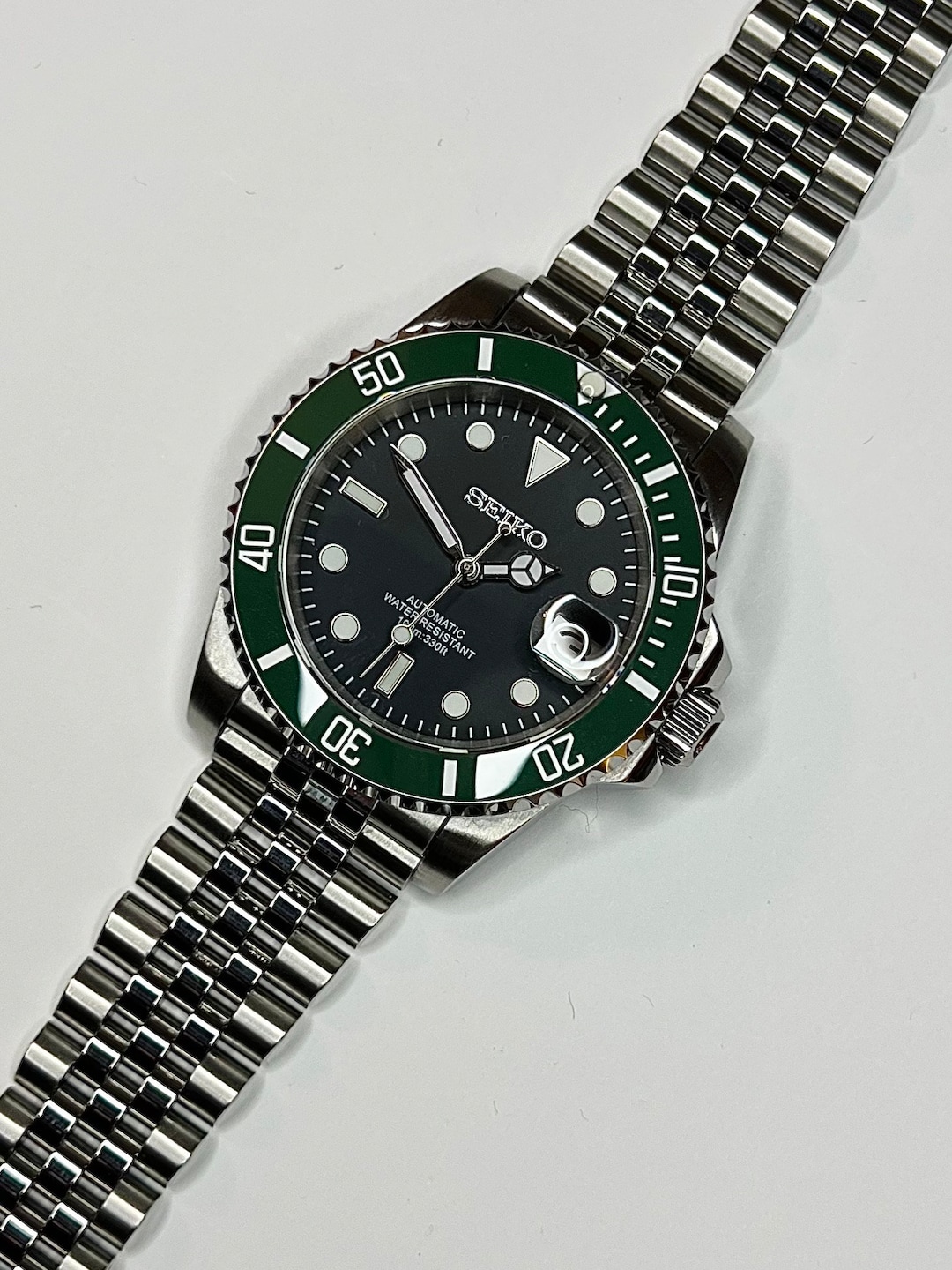 Starbucks Kermit Hulk Green Submariner Custom Seiko Mod Automatic Dive ...