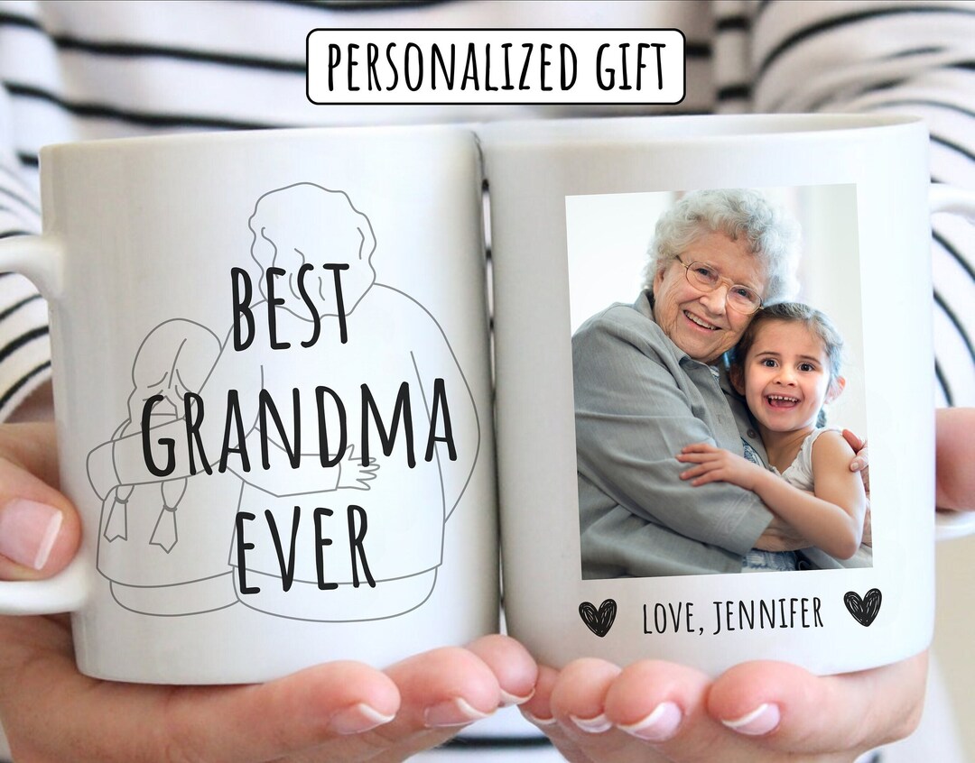 Custom Photo Mug Grandma, Personalized Photo for Grandmifta ...