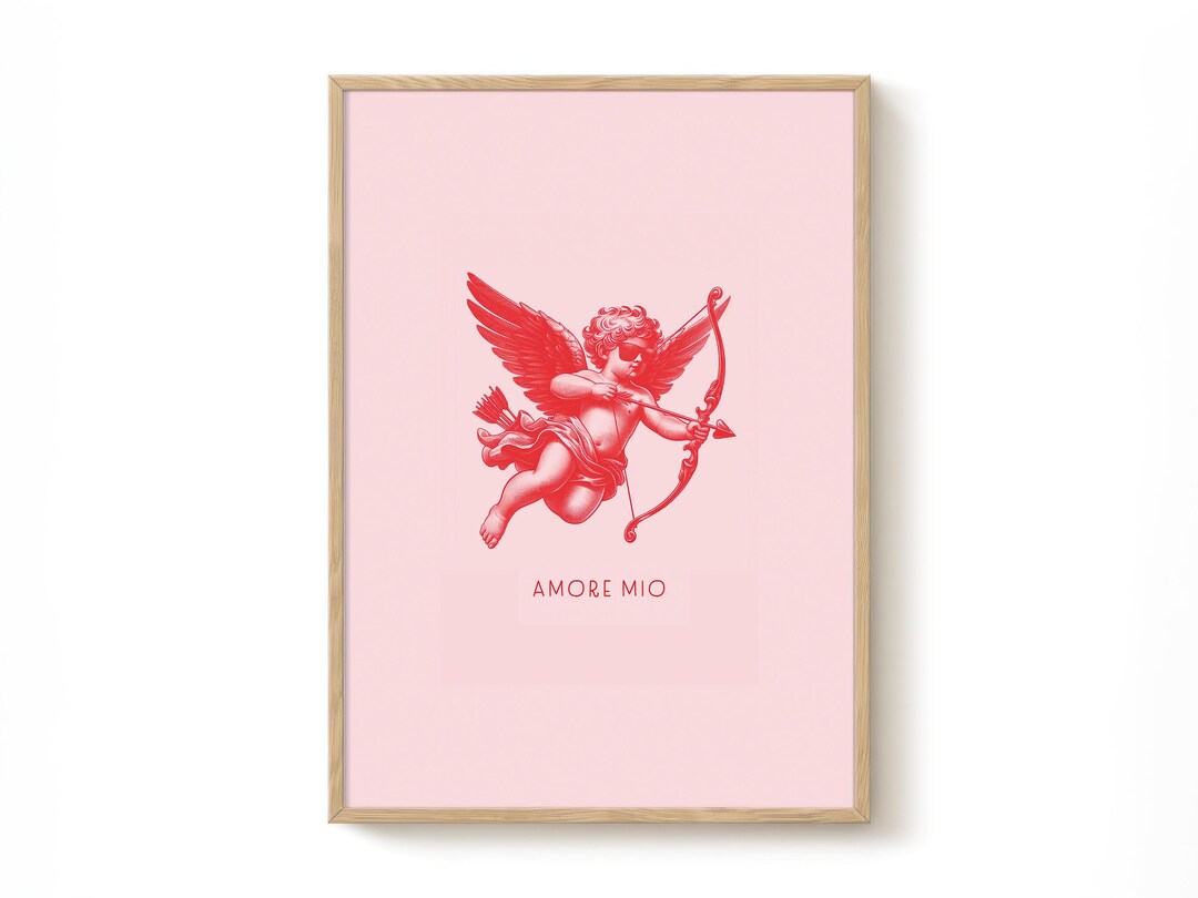 AMORE MIO | Retro Cupid Poster | Cute Valentines Wall Art | Cutecore ...