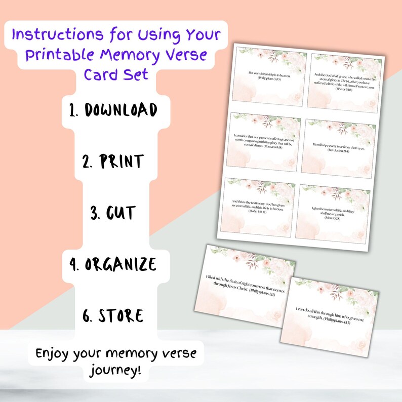 Memory Verse Bible Verse Resource Bible Journaling Custom Memory Gift ...