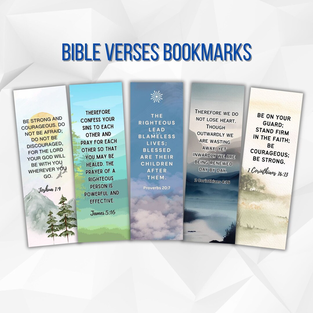 Bible Verses Bookmark Digital Print, Printable Christian Bookmarks ...