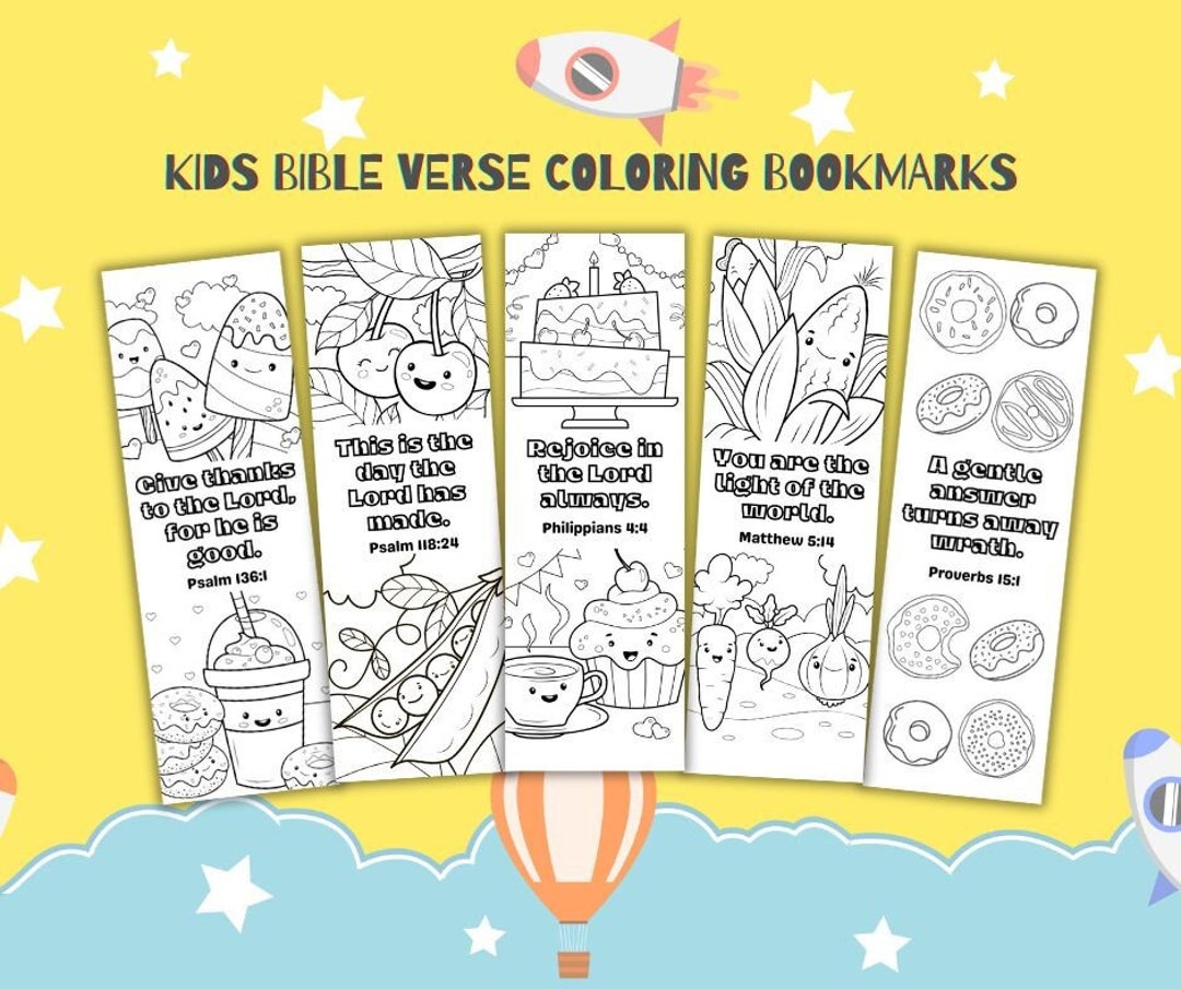 Children's Bible Verse Coloring Bookmarks: Sunday School Activity ...