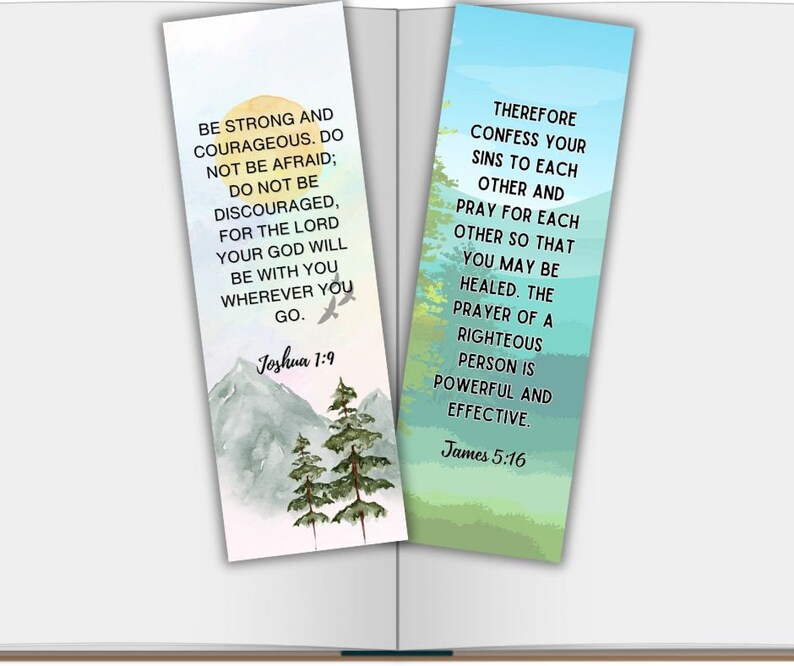 Bible Verses Bookmark Digital Print, Printable Christian Bookmarks ...