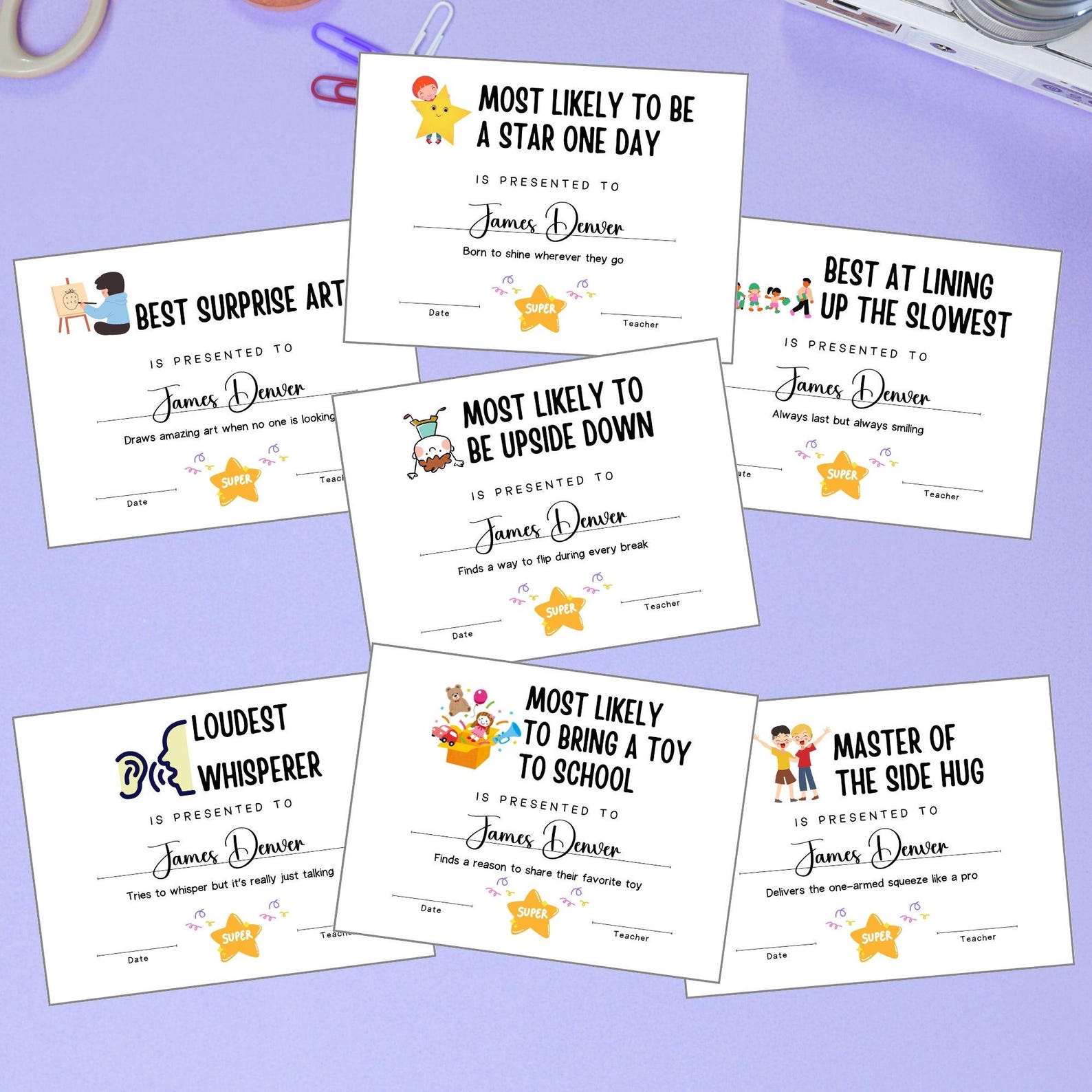 Editable Funny Teacher Awards: End-of-year Digital Certificates for ...
