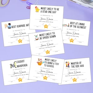 Funny Teacher Certificates, Editable Awards for End of Year Gifts ...