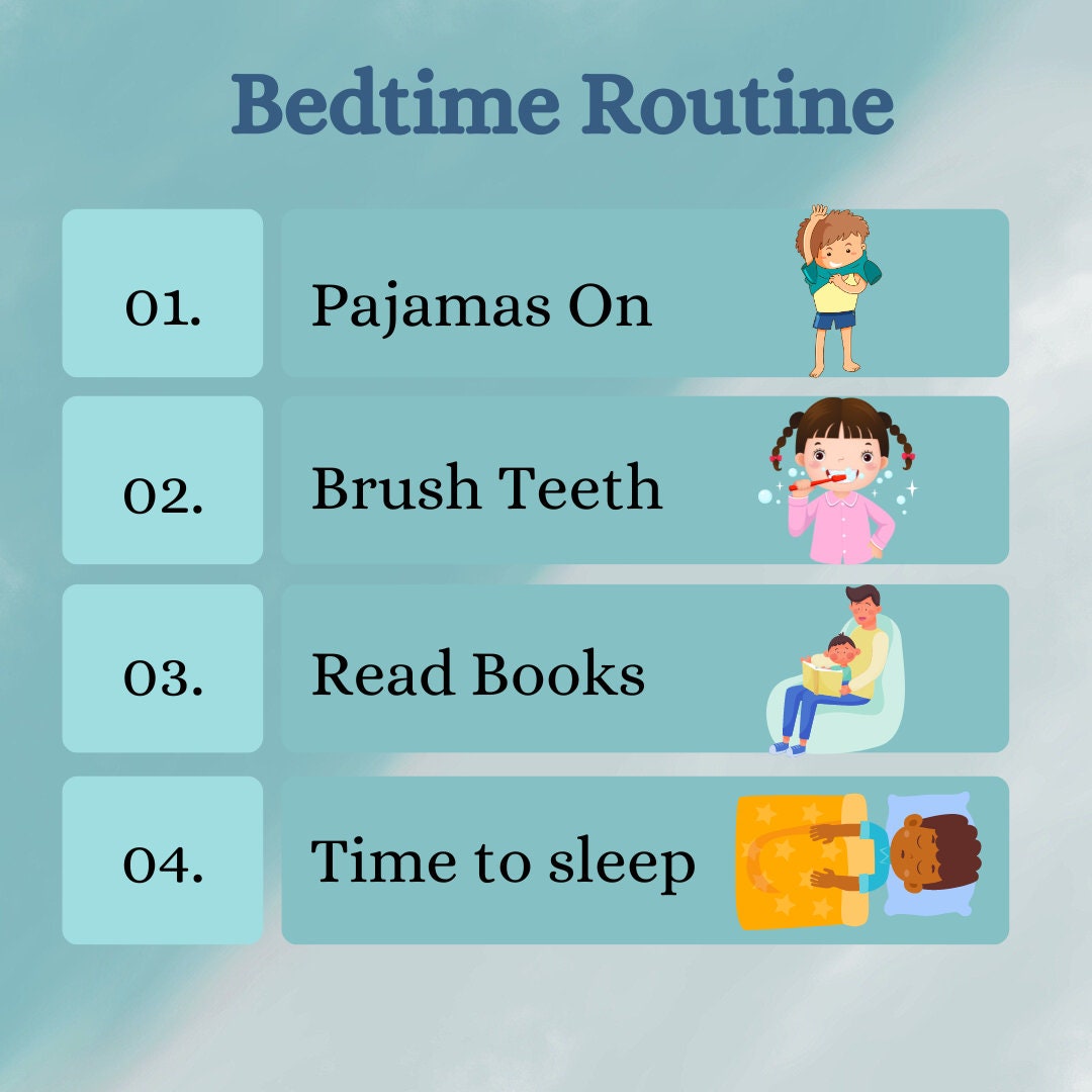 Bedtime Routine Visual Schedule - Etsy