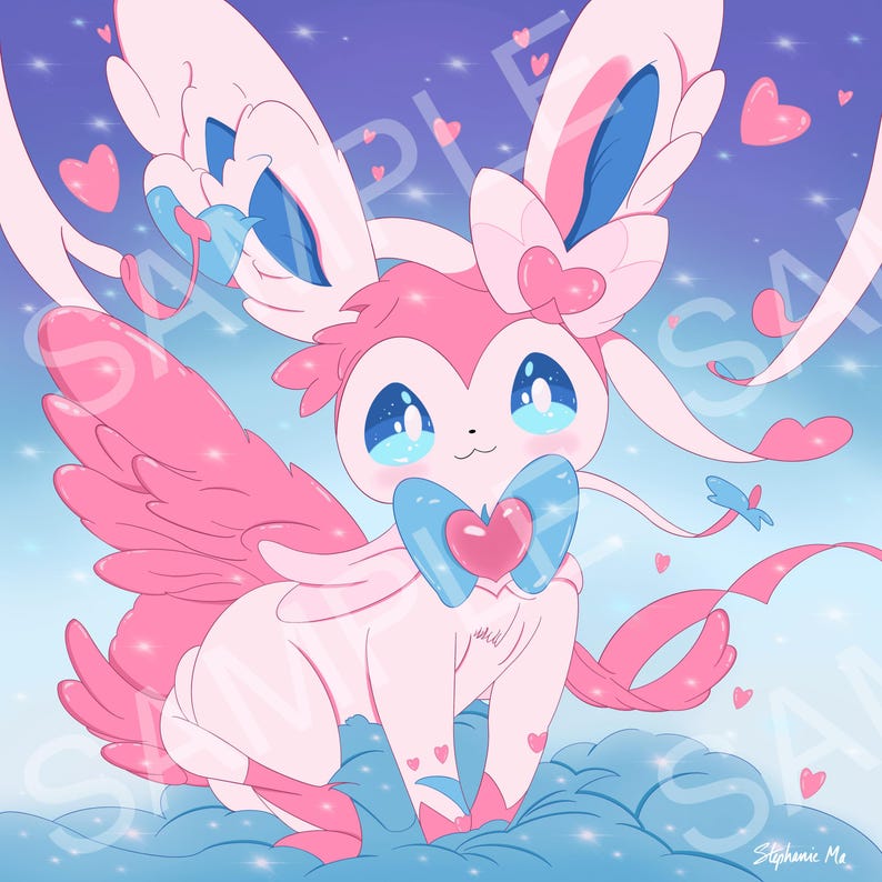 Pokemon Sylveon Poster, Printable Wall Art, Digital Download - Etsy