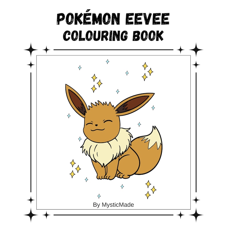 Pokemon Eevee - 12 Colouring Pages for Kids - Digital Download - Etsy