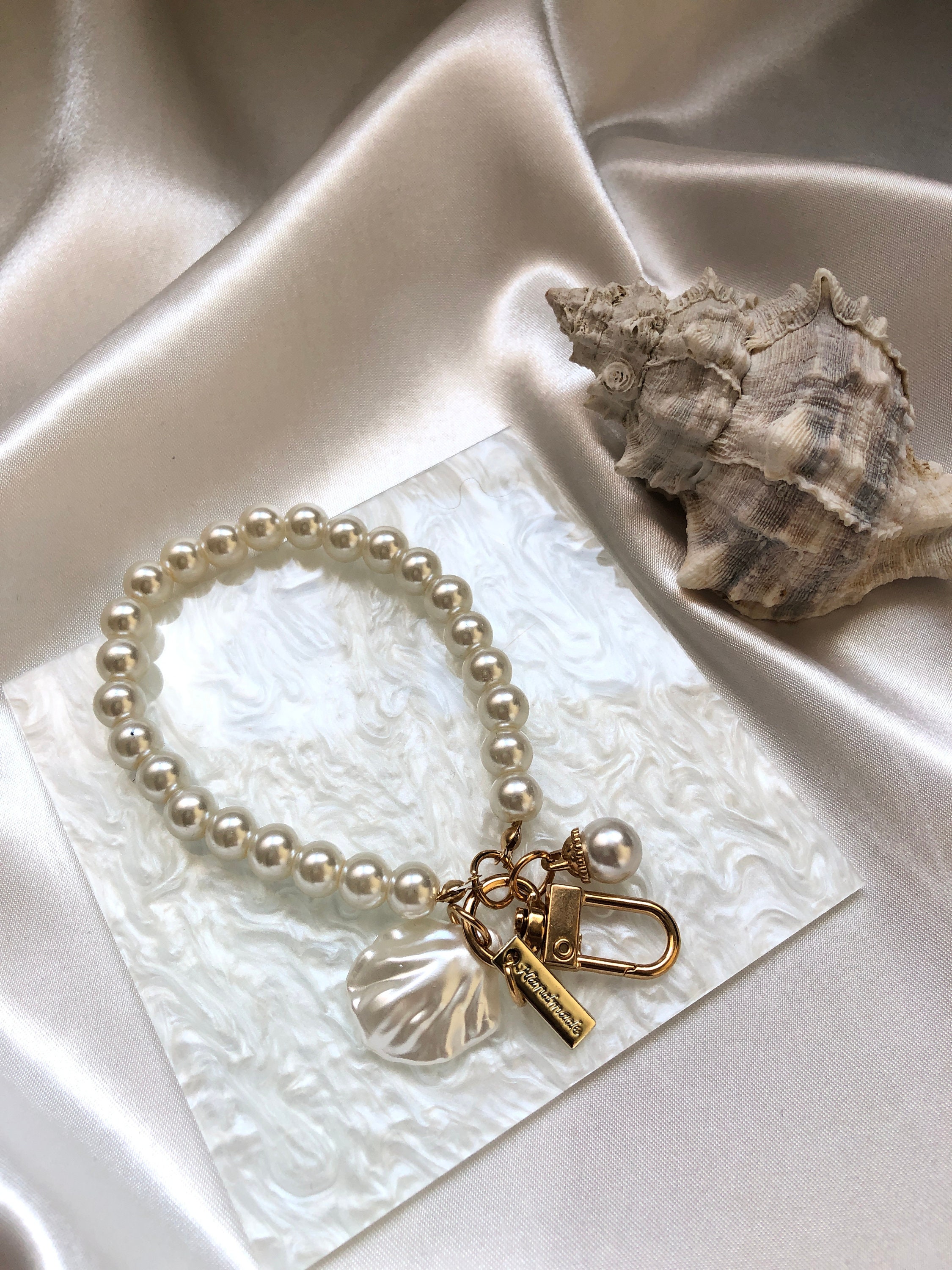 Pearl High Quality Purse Chain, Elegant Pearl Keychain,pearl Keyring ...