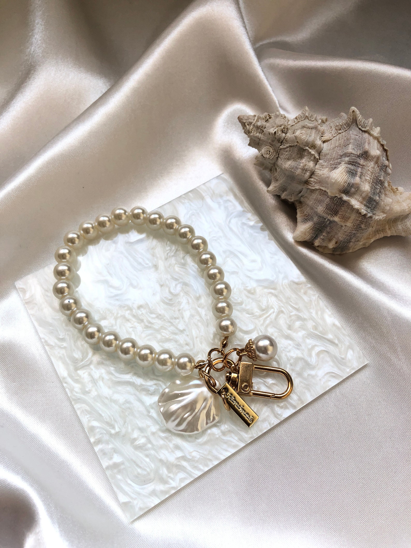 Pearl High Quality Purse Chain, Elegant Pearl Keychain,pearl Keyring ...