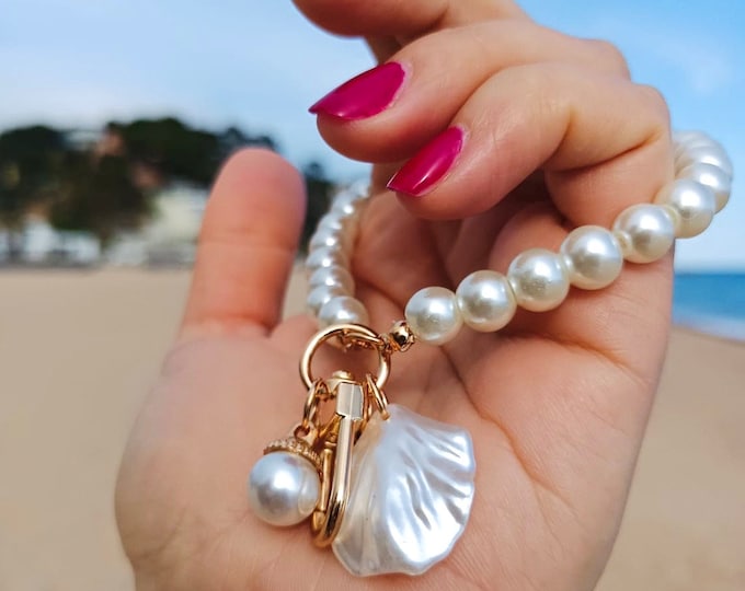 Y2K Pearl Keychain, Coquette White Bow Keychain, Coquette Charm, Gift ...
