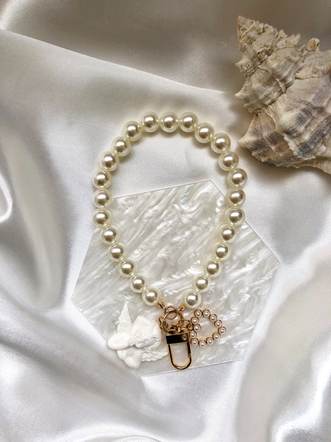 Pearl High Quality Purse Chainpearl Keychain With Little - Etsy