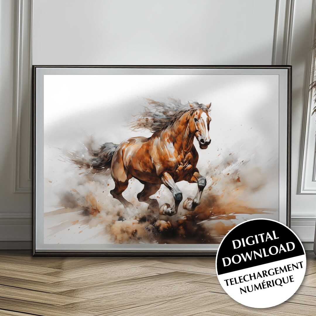 Poster brown Tornado: Magnificent Horse Portrait Timeless Decoration, a ...