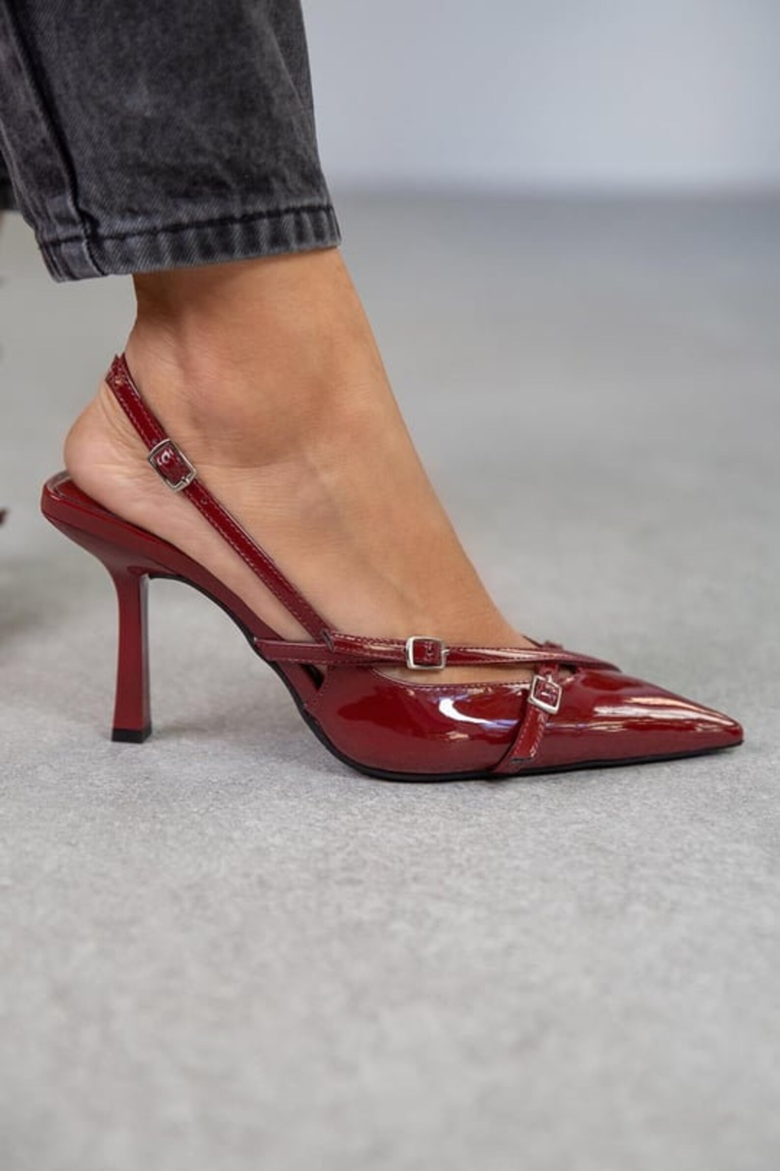 Black Leather High Heels Shoes,patent Leather,pointed Toe Shoes ...