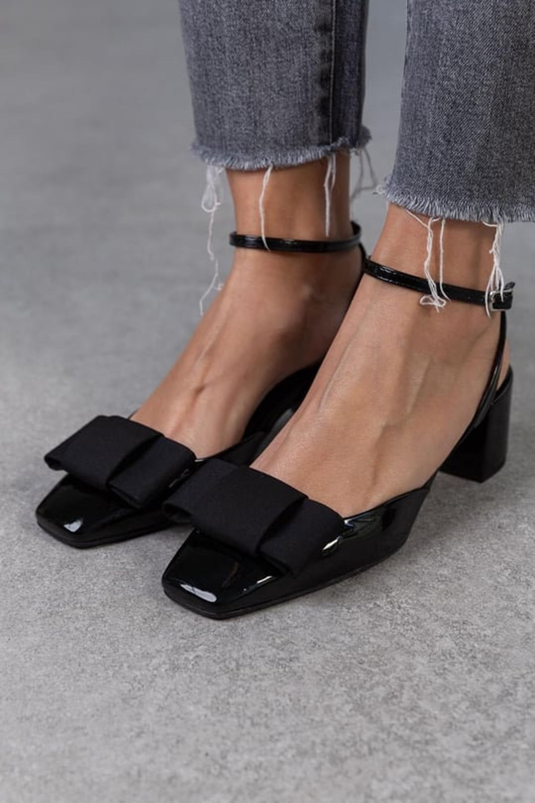 Black Patent Leather,two Tone Elegance Pumps,round Toe Slingback,closed ...