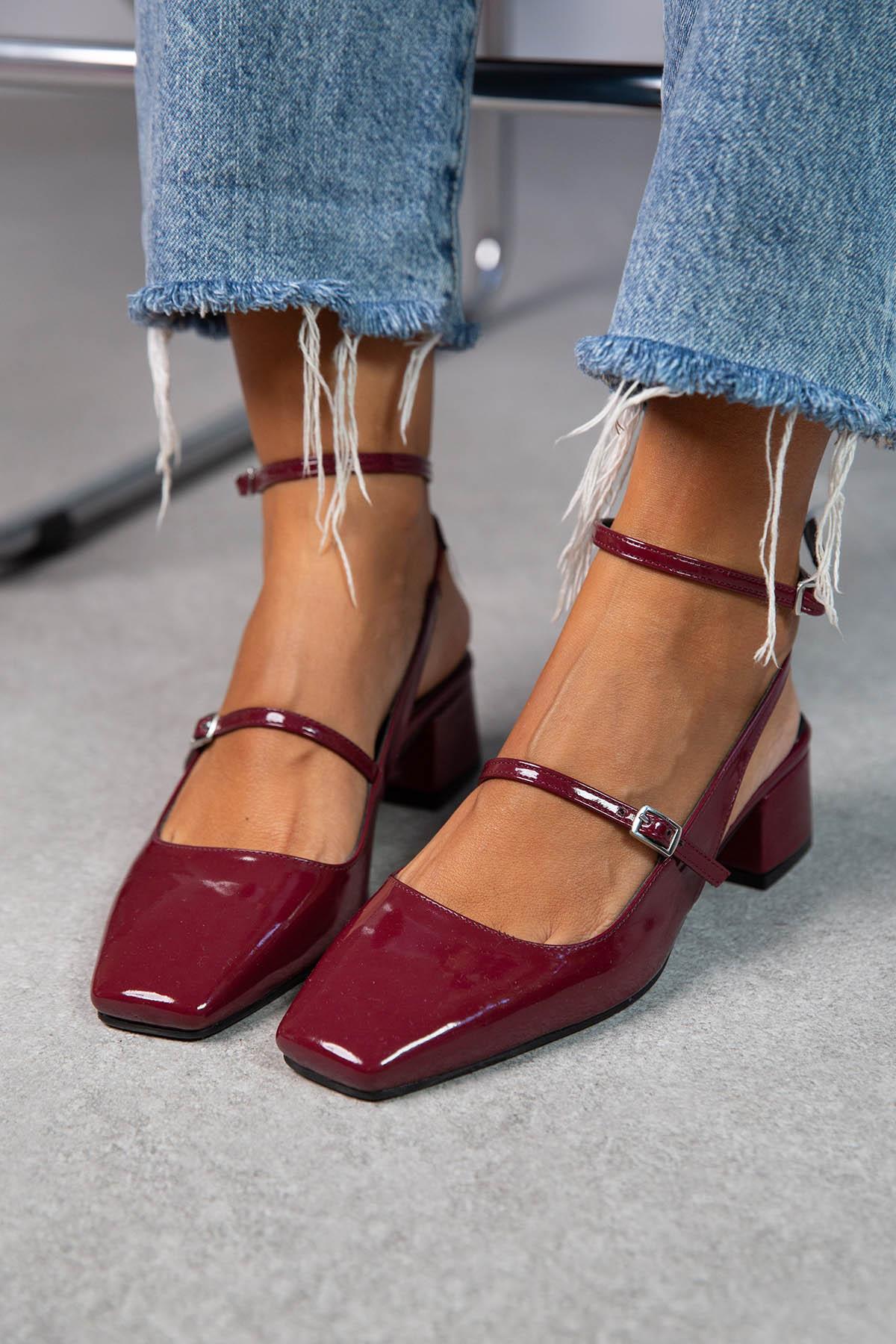 Red Patent Leather,elegance Pumps,round Toe Slingback,closed Toe ...