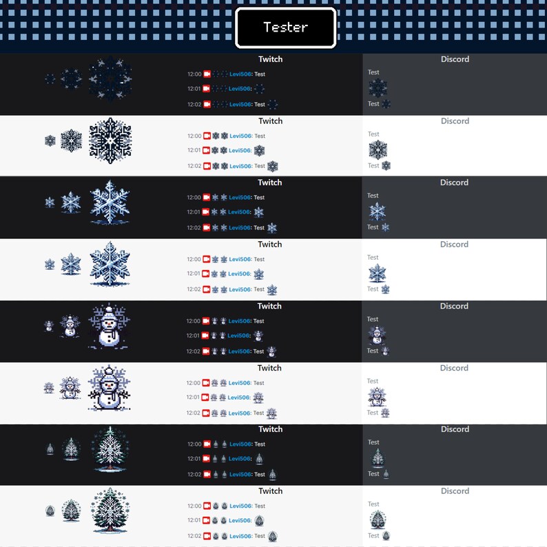 Cute Winter Theme Pixel Art Style Sub, Bid, Emotes Badge for Twitch and ...