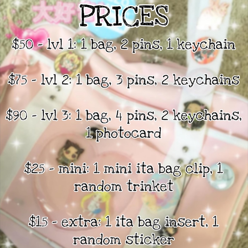 Ita Bag Starters! Bags, Trinkets, Pins, Keychains! - Etsy